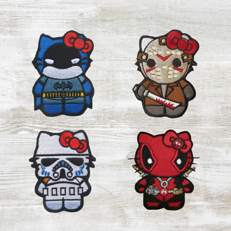 Kitty Batman/Stormtrooper/Jason/Deadpool Embroidered Velcro Patch – Meniacc