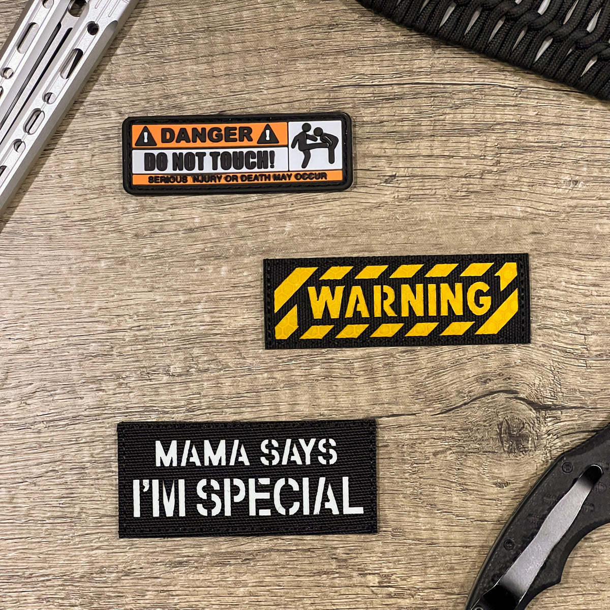 Danger/Warning/Mama Says Velcro Patch – Meniacc