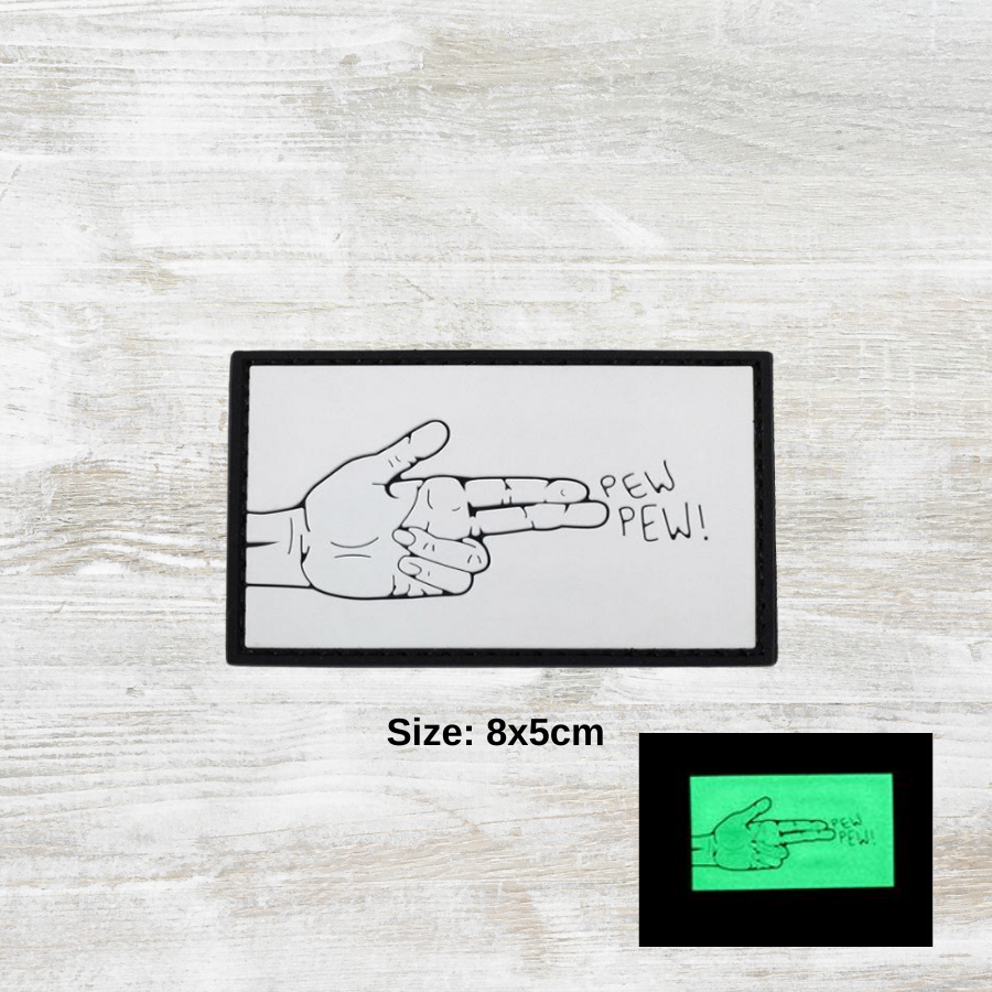 Pew Pew Hand Luminous PVC Velcro Patch – Meniacc