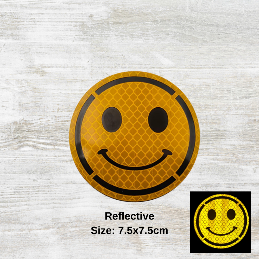 Smiley Reflective Velcro Patch – Meniacc