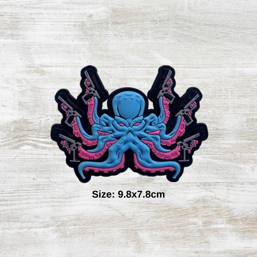 Octopus with Gun PVC Velcro Patch – Meniacc