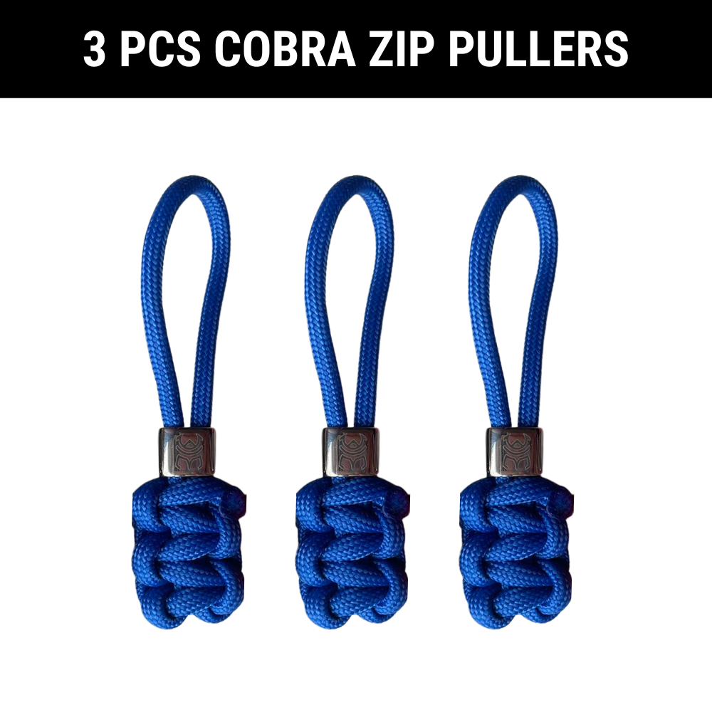 3pcs Cobra Zip Pullers - Military/Blue/Red/Green/Custom Colour – Meniacc